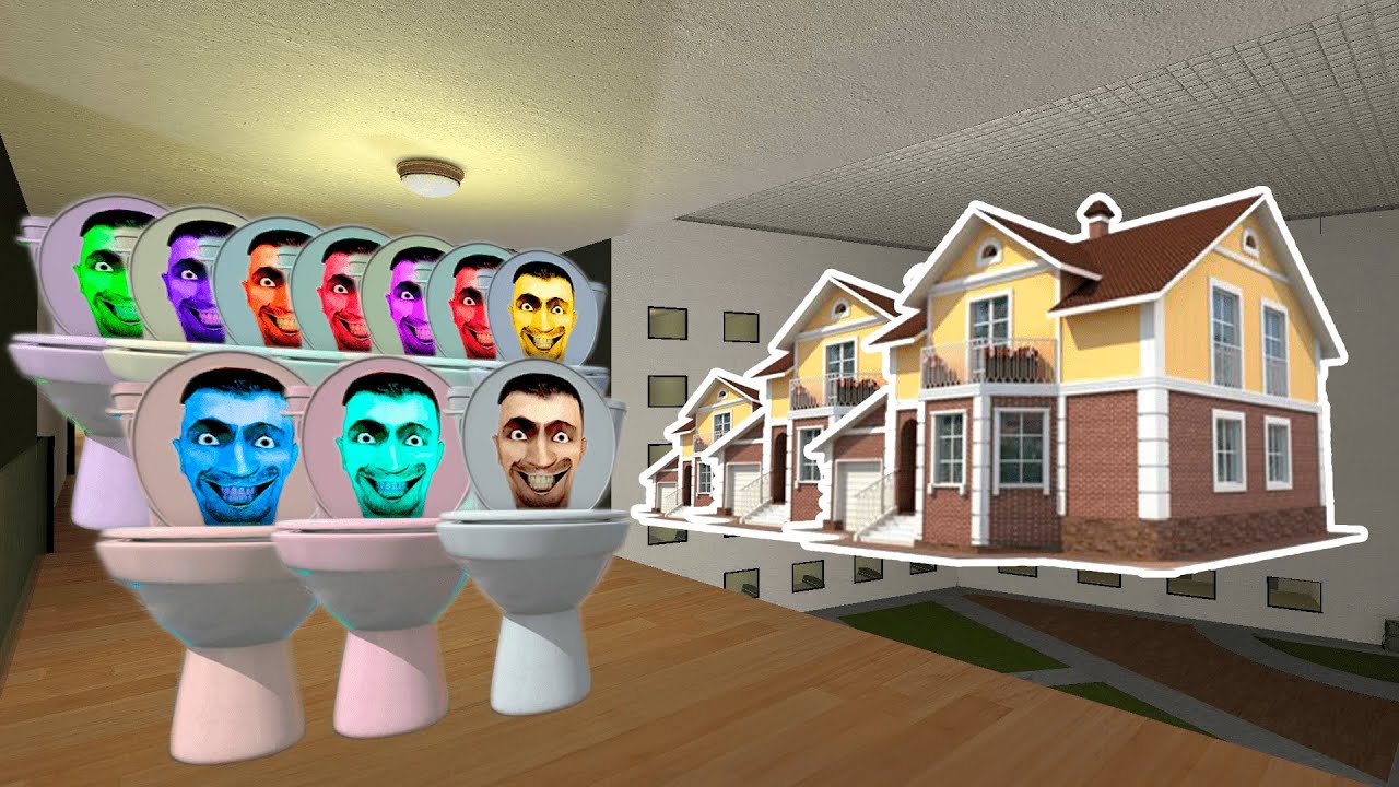 Skibidi Toilet Family VS Houses ( Garry's Mod 3 ) - YouTube