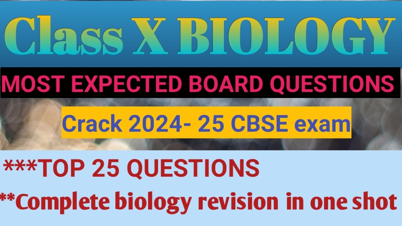 Most expected CBSE class X board questions - YouTube