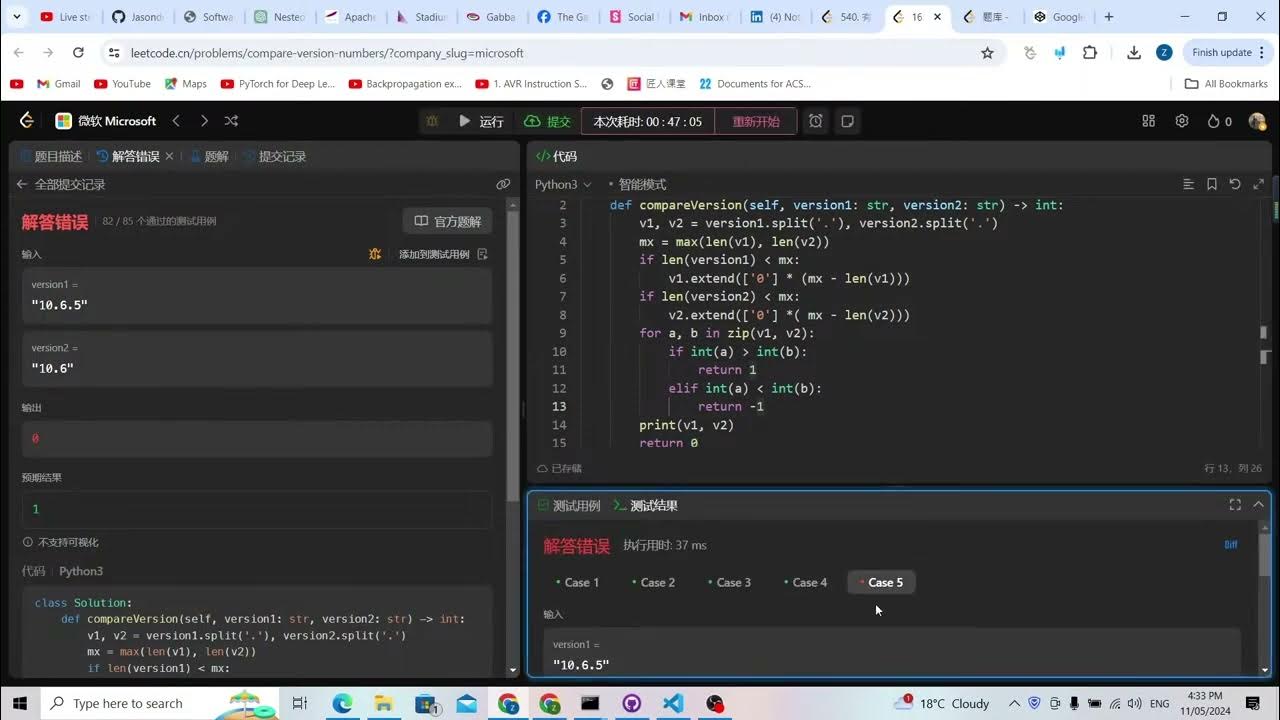 Leetcode 165. Compare Version Numbers (string) - YouTube