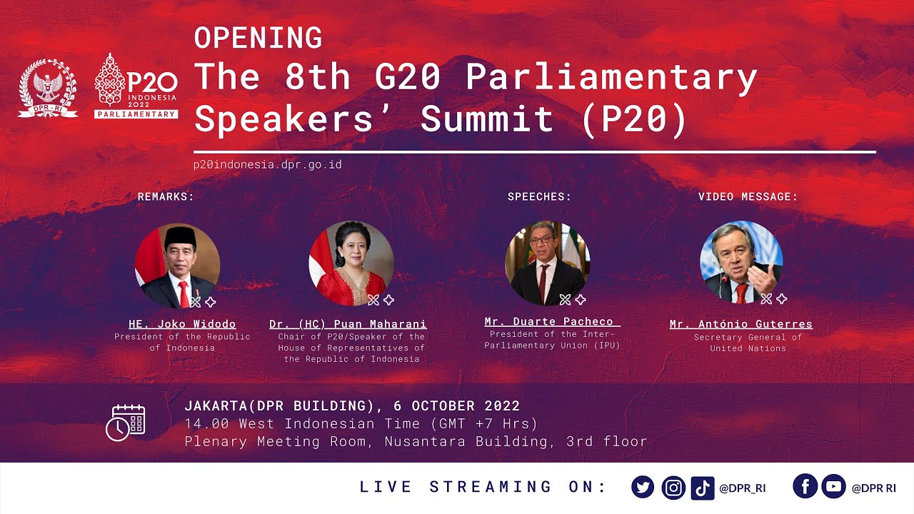 LIVE STREAMING - OPENING THE 8TH G20 PARLIAMENTARY SPEAKERS’ SUMMIT ...