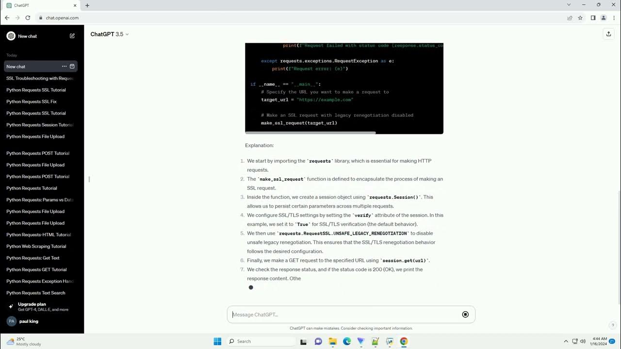 python requests ssl unsafe legacy renegotiation disabled - YouTube