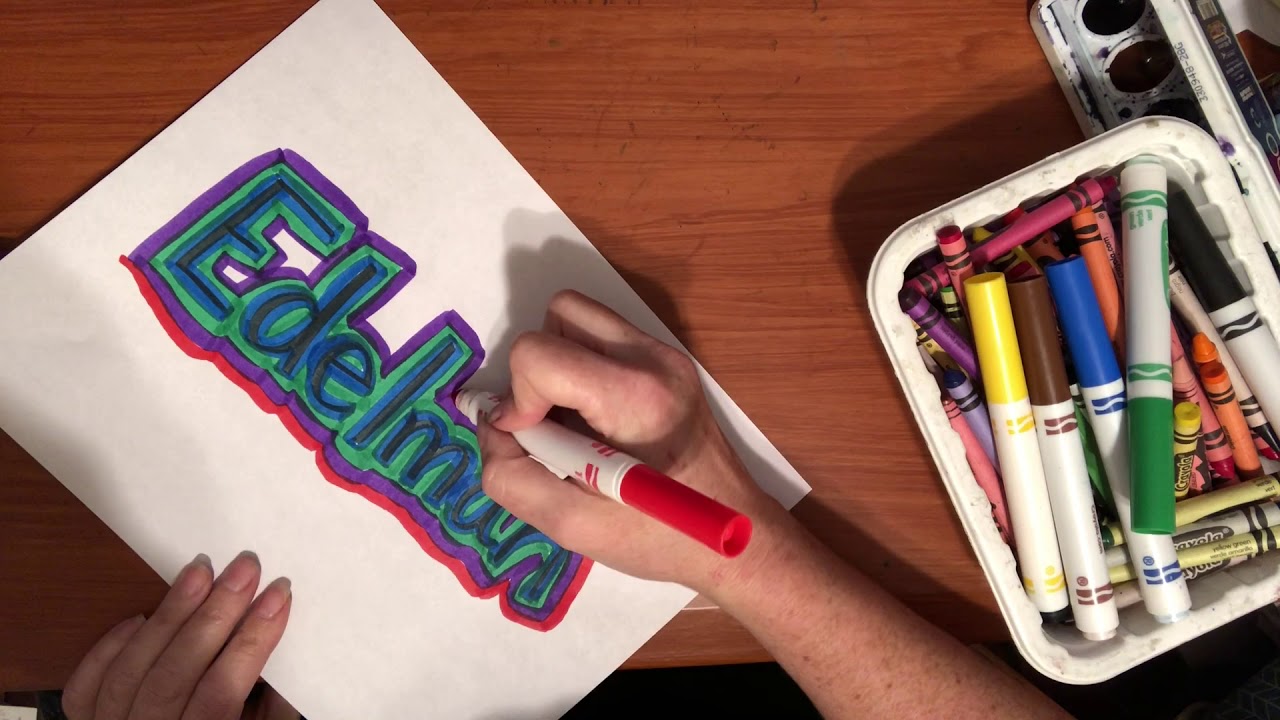 Colorful Name Art - YouTube