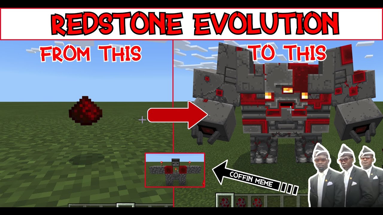 #EVOLUTION REDSTONE GOLEM // Minecraft 😄 #Coffin Meme with #Addon - YouTube