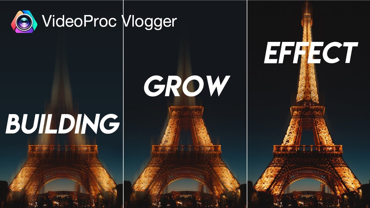 Fast & Easy 3D Building Grow Effect in VideoProc Vlogger - YouTube