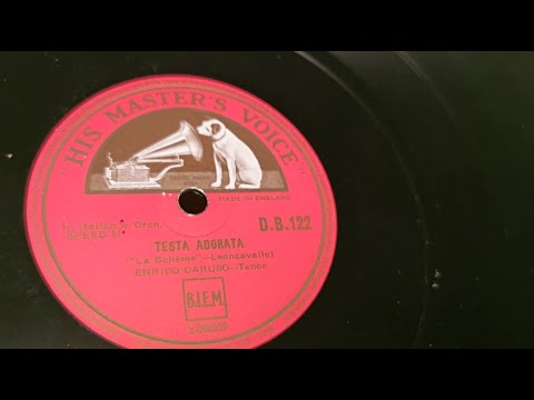 Testa Adorata ~ Enrico Caruso ~ 12" Recorded 1911 HMV DB122 78rpm ...