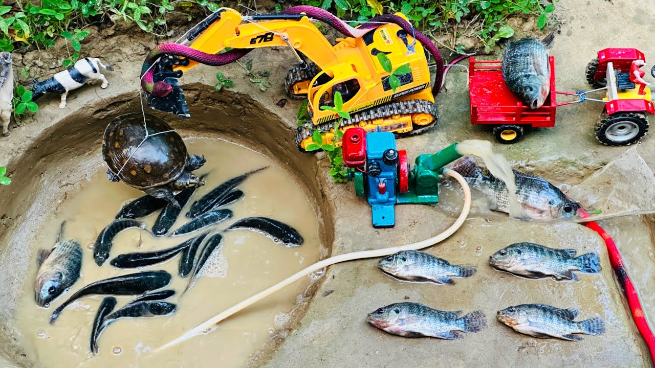 catch fish using mini water pump | fishing exciting | diy tractor ...