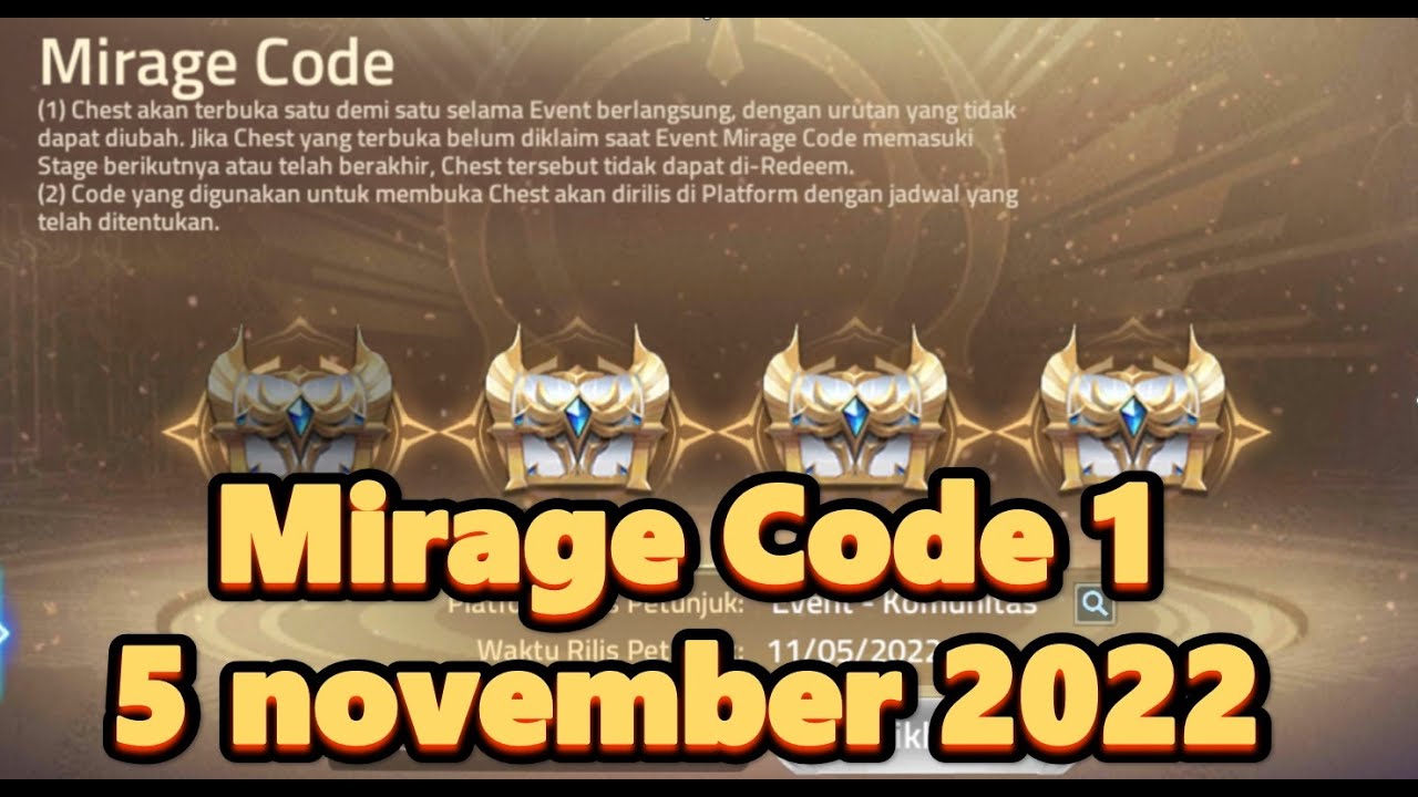Mirage Code mla box ke 1 - 5 november 2022 - Mobile legends adventure - YouTube