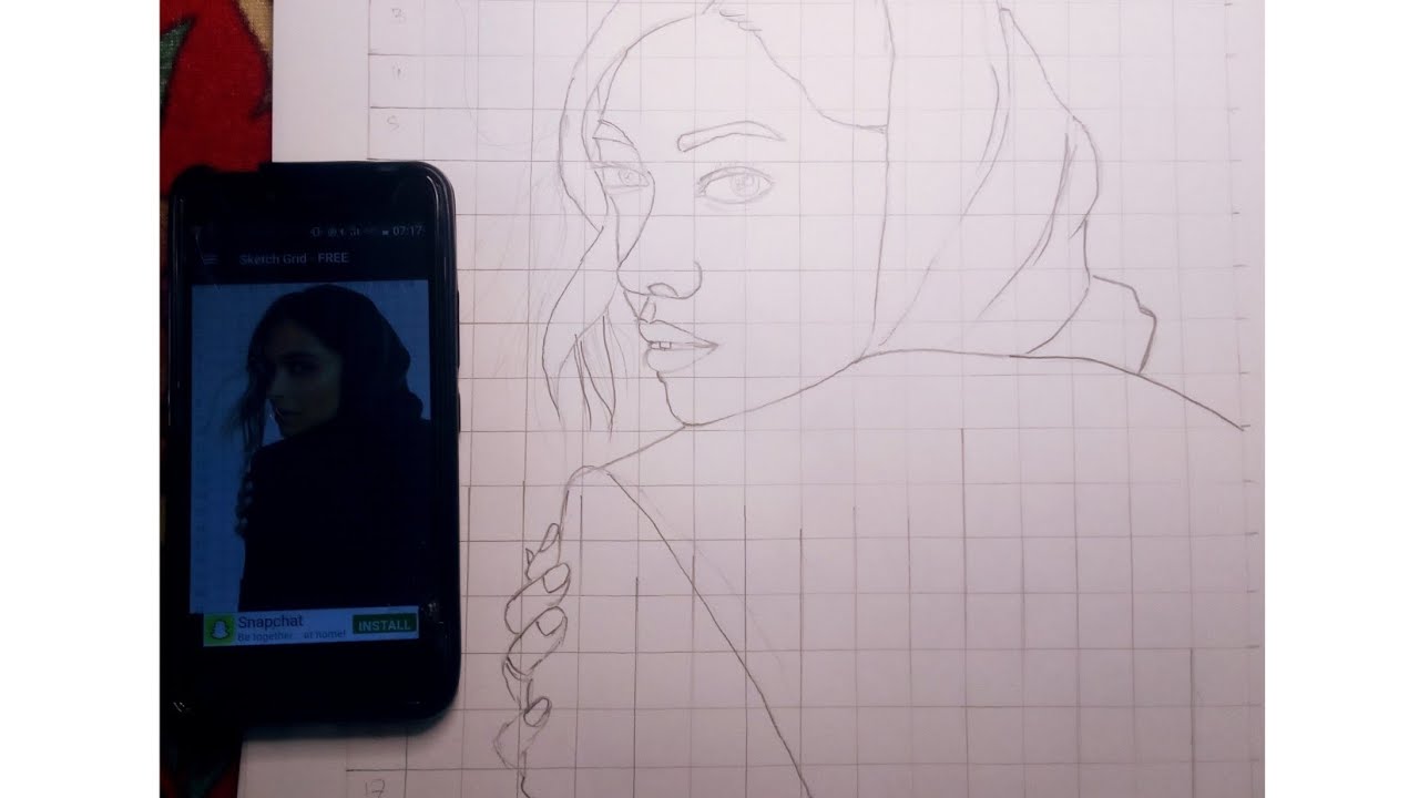 easy steps to make sketches in grid method / lines for beginners /part ...