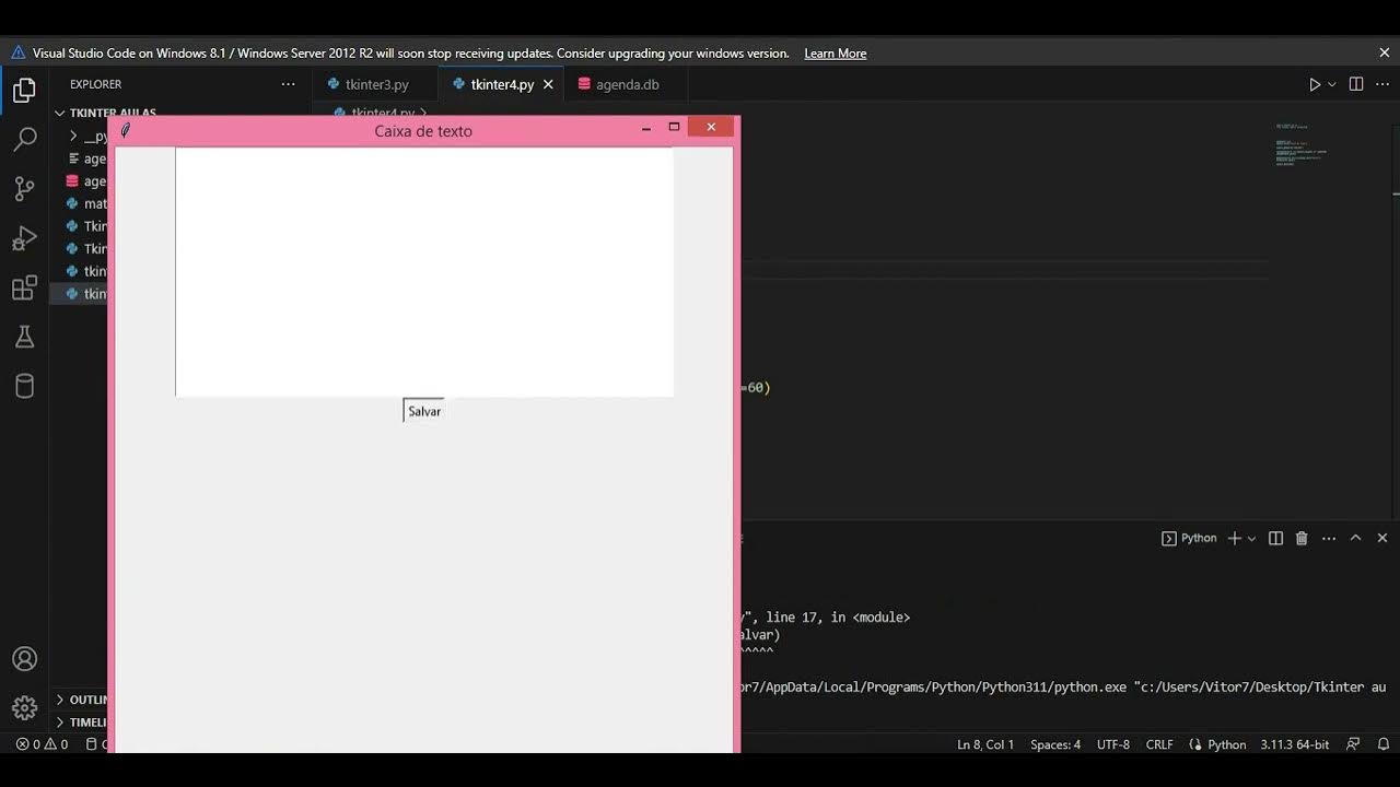 Tkinter 14: Casella di testo in Python - YouTube