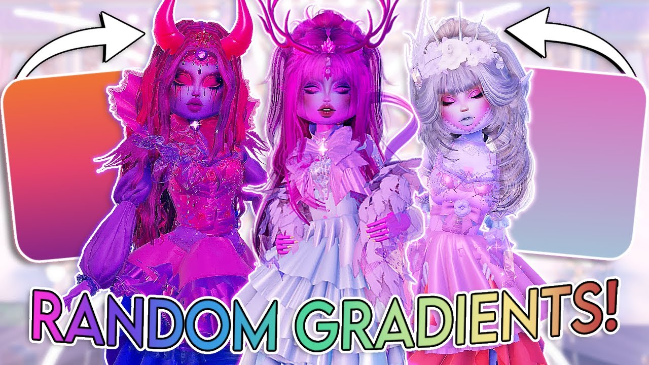 ONLY Using *RANDOM GENERATED GRADIENTS* for EVERY ROUND in DRESS to IMPRESS! (Ombre Color ...