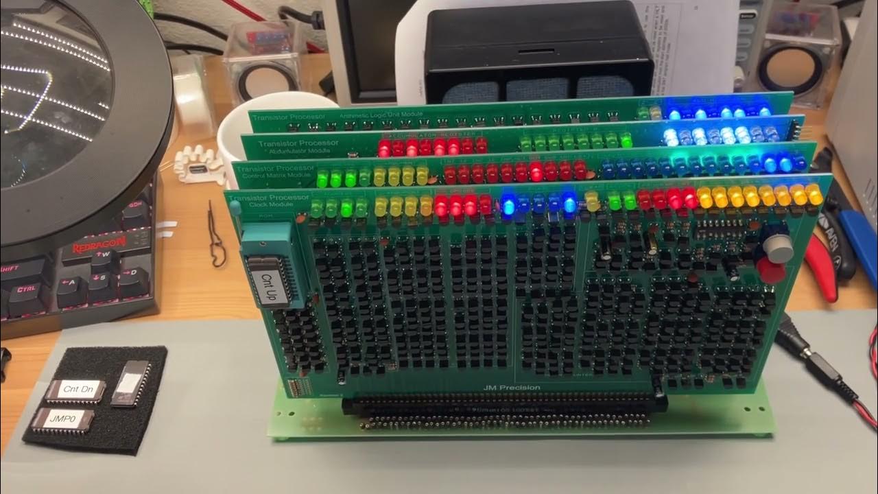JM Precision Transistor Microprocessor Counting Up in the Output Register - YouTube