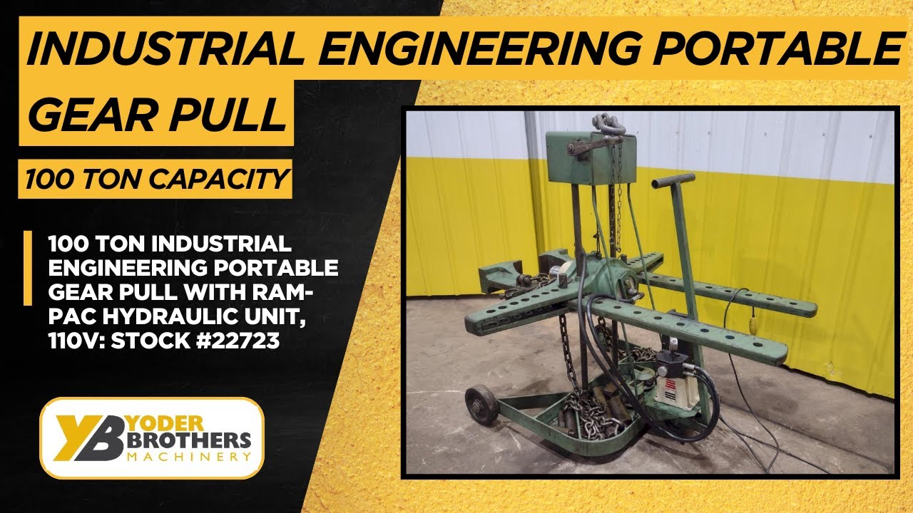 100 TON INDUSTRIAL ENGINEERING PORTABLE GEAR PULL WITH RAM-PAC ...