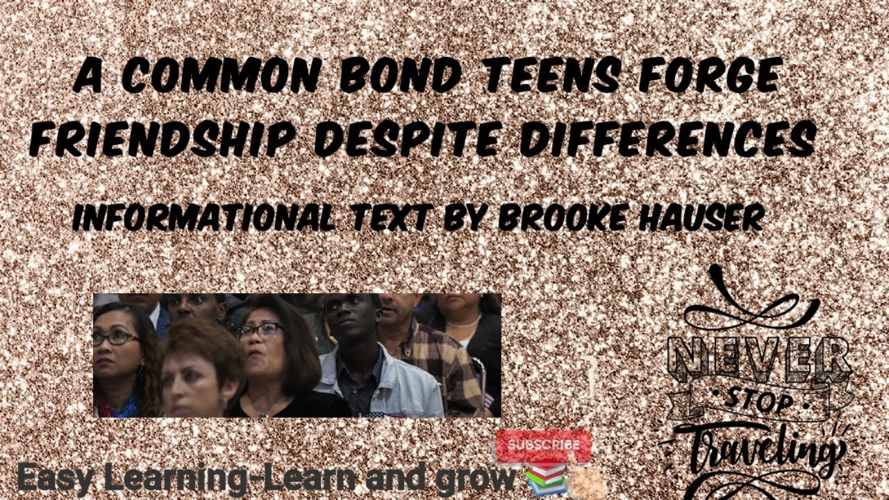 A common bond teens forge friendships despite differences ~ By Brooke ...