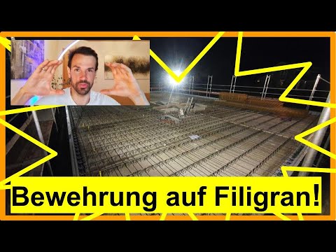 17f Elementdecke / Filigrandecke - Bewehrung auf Filigran - YouTube