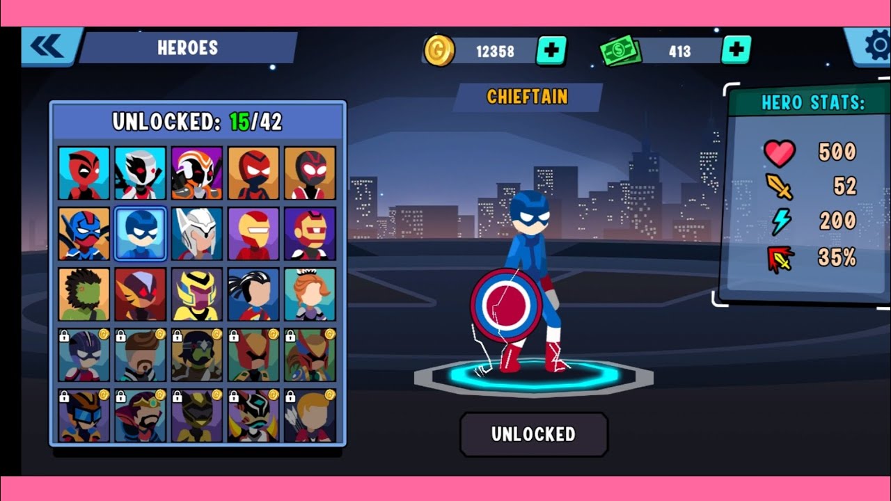 Stickman fighter infinity game play:Captain America win the tournament ...