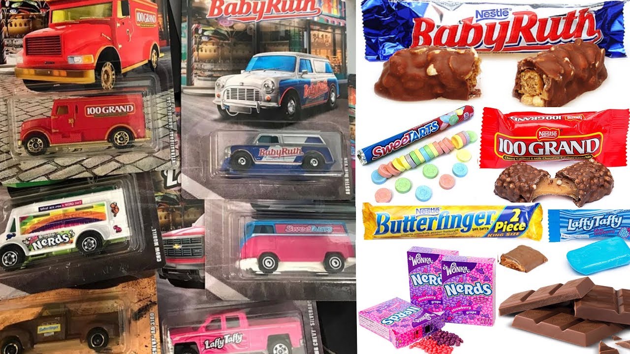 new matchbox candy set (nerds, sweet tarts, baby ruth, laffy taffy ...