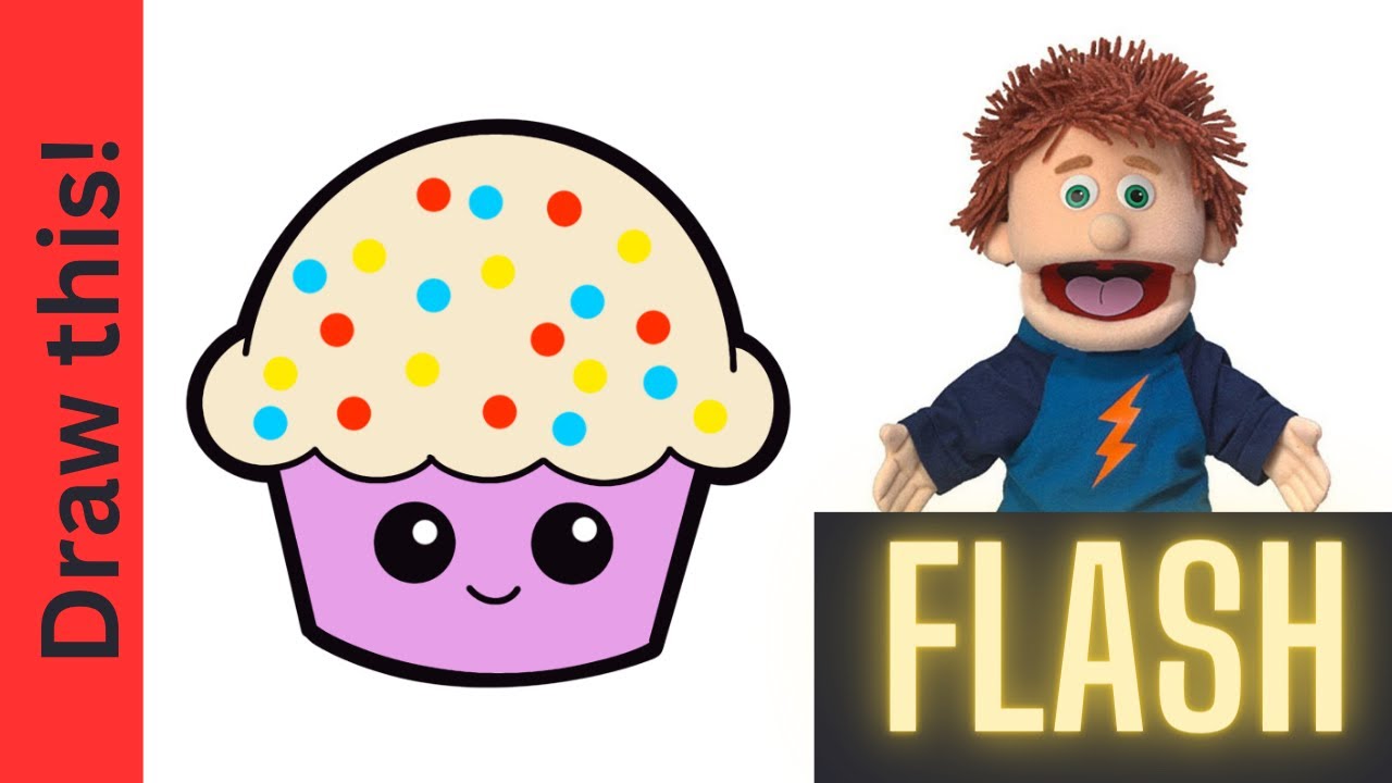 How to draw a sprinkle cupcake super cute - YouTube