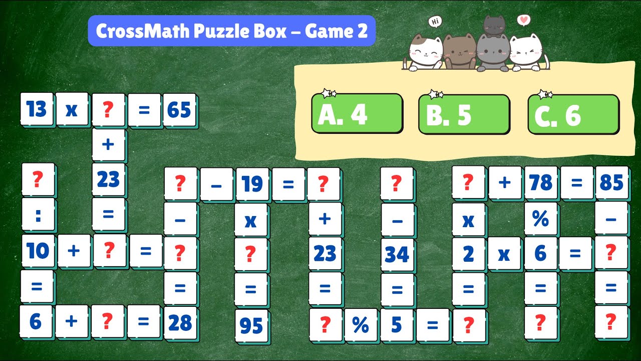 🔢 Crossmath Puzzle | Can You Solve These Math Challenges? 🤔🧠 - Game 2 ...