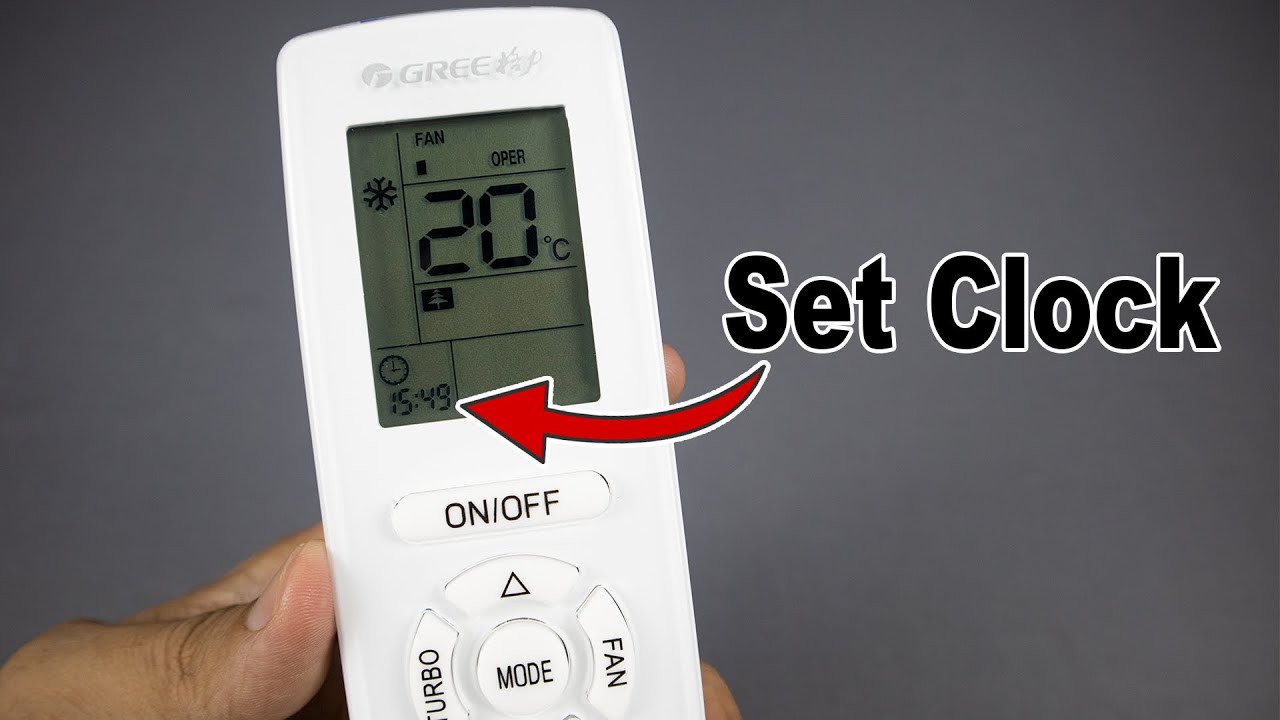 How to Set Clock on GREE Air Conditioner Remote Control - YouTube