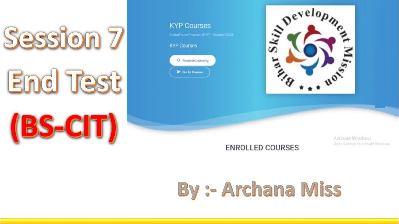 session 7 ka end test।। #4 bs-CIT END TEST ।। - YouTube