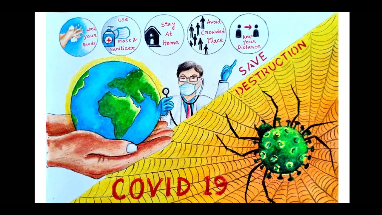 Coronavirus Awareness poster Drawing//Easy Coronavirus Poster drawing ...