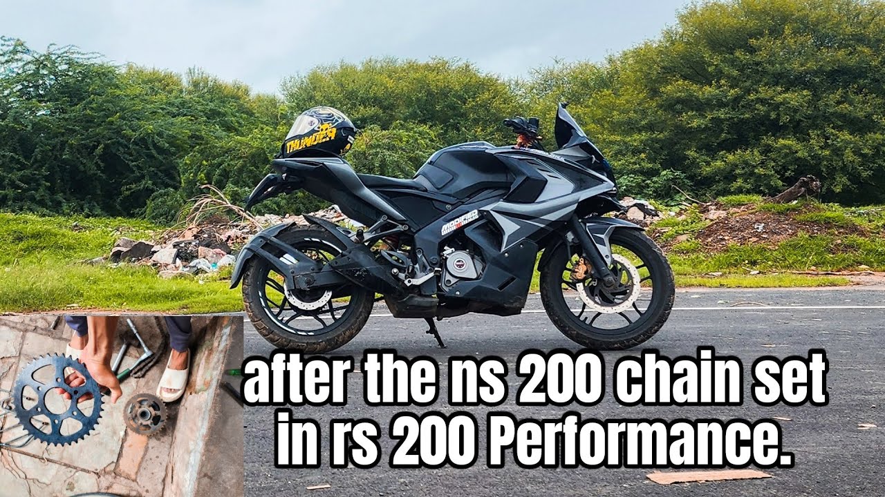 rs 200 mai ns 200 ka chain set lagane ke bad ka performance 👀🏍| harsh ...