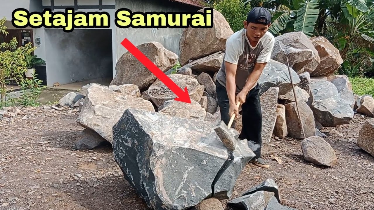 Setajam Samurai!! Membelah batu menggunakan palu tajam batu terbelah ...