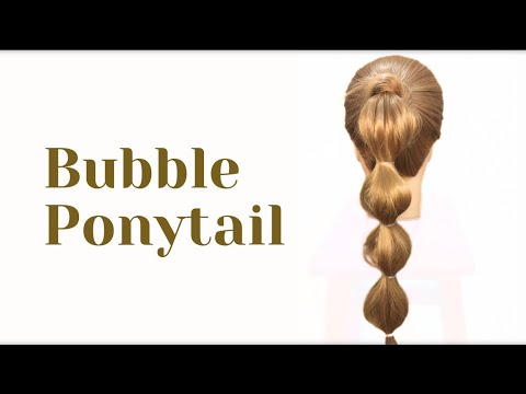 Easy Bubble hairstyles | High bubble ponytail tutorial | Sleek bubble ...