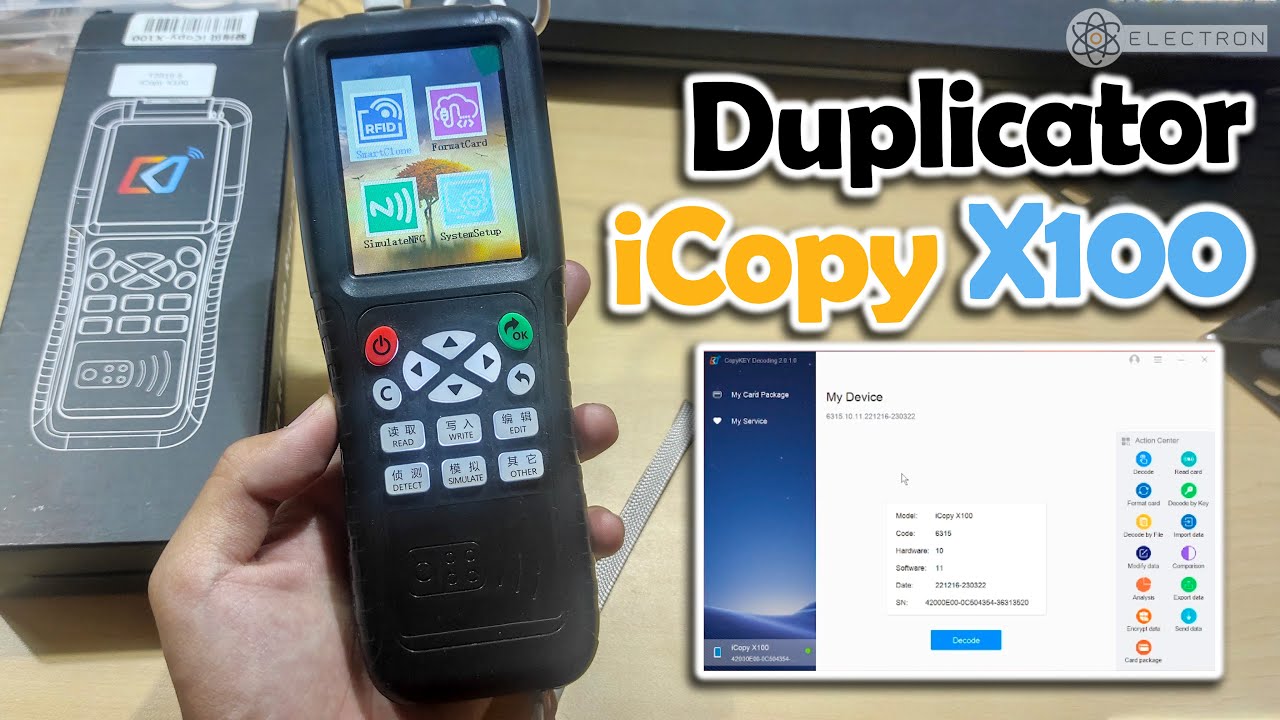 Demo iCopy X100 RFID Duplicator Cloner Access Card Copier 125kHz 13 ...