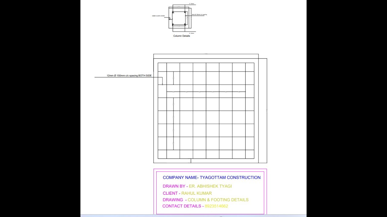 Column Detail 230x230 II Column Reinforcement Detail II Column Rebar ...