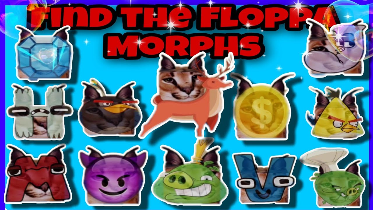 2D mapa en find the floppa morphs, conseguimos a king pig, bomb Bird ...