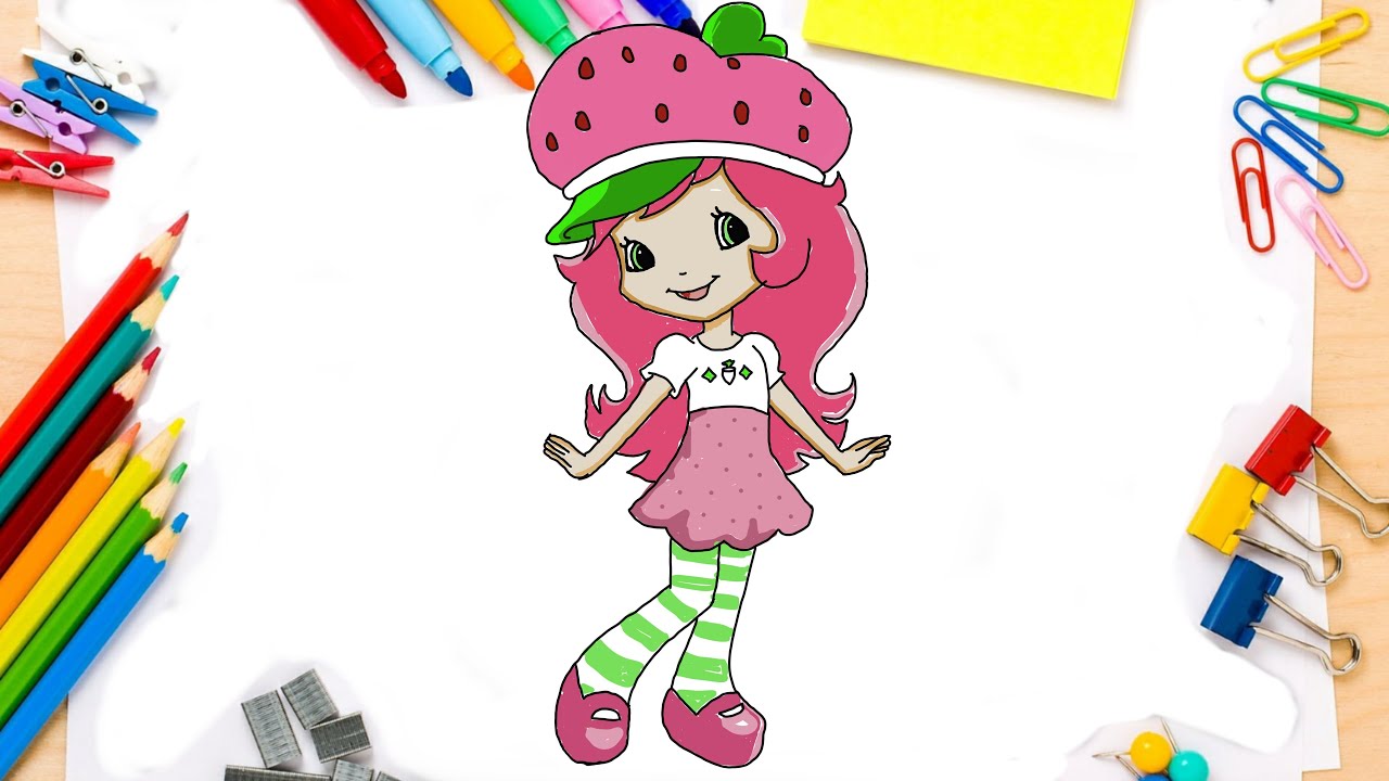 How to draw strawberry shortcake easy - YouTube