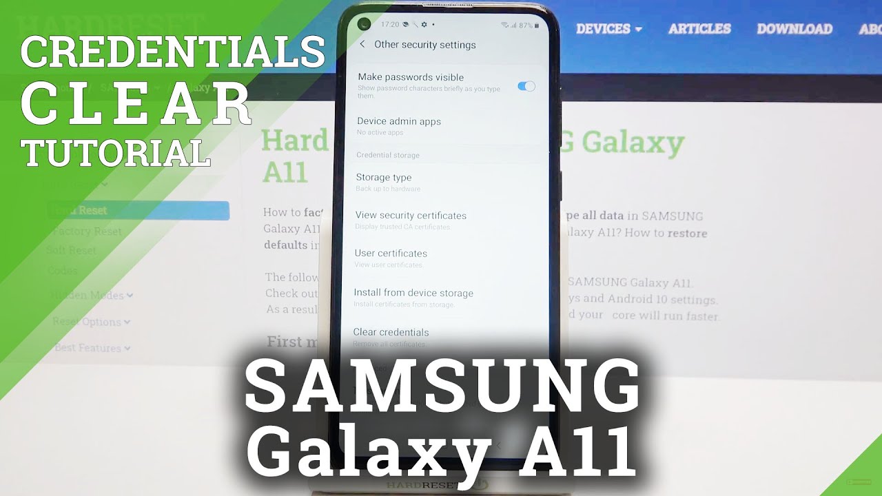 How to Clear Credentials on SAMSUNG Galaxy A11 – Clear All Licenses ...