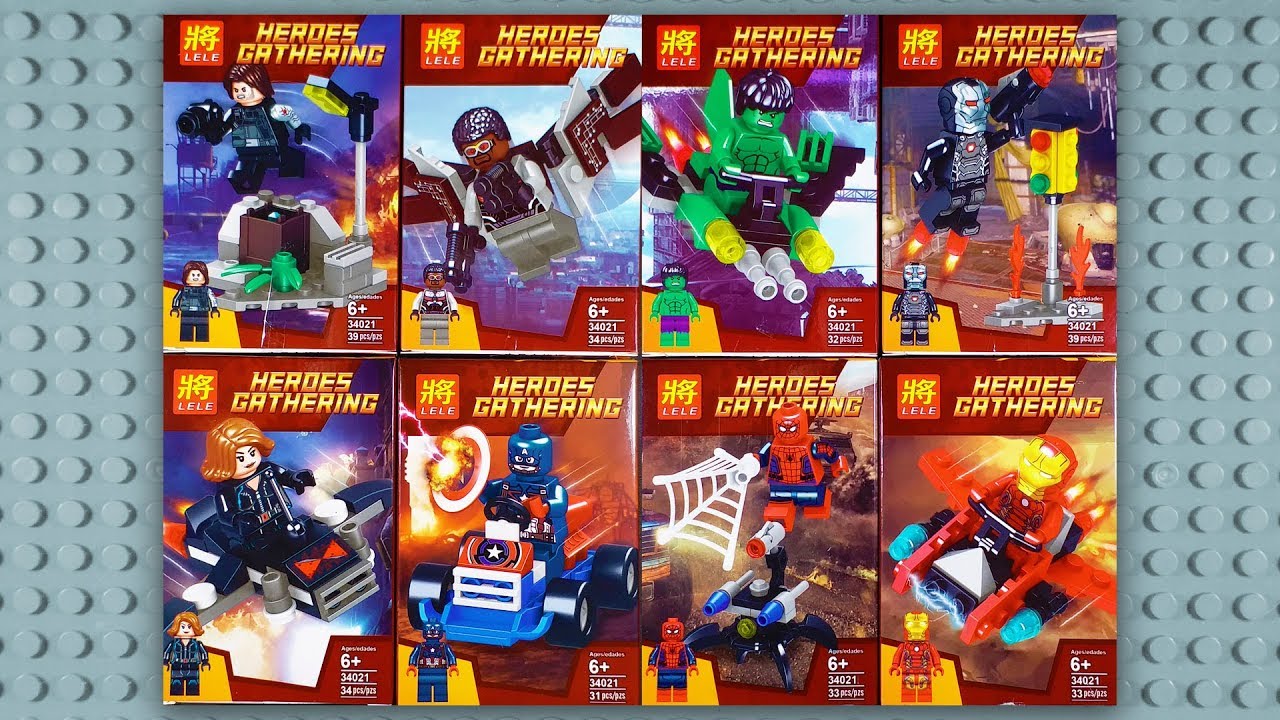 LEGO Marvel Avengers Minifigures (knock-off) LELE 34021 - YouTube