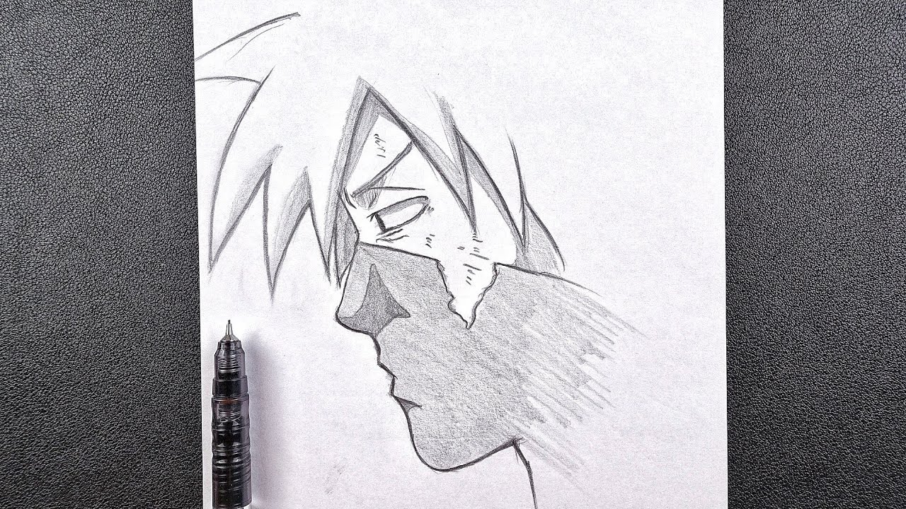 anime Drawing | how to draw Kakashi in side view Easy - YouTube