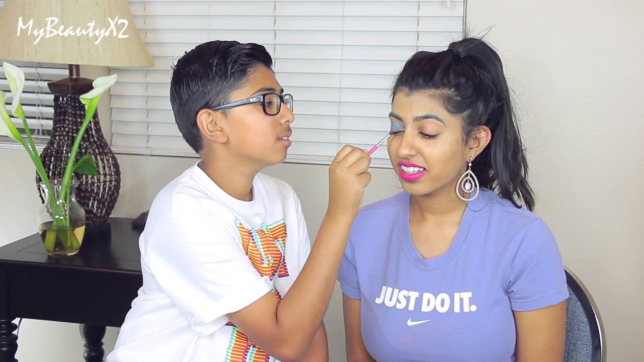 My Little Brother Does My Makeup - YouTube