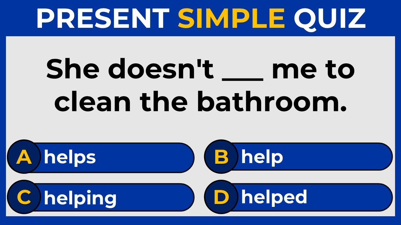 Present Simple Quiz | English Grammar Questions | Test And Quiz ...