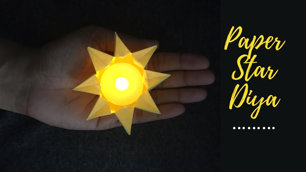 paper Star Diya diy easy / Diwali decoration ideas / Diwali paper ...