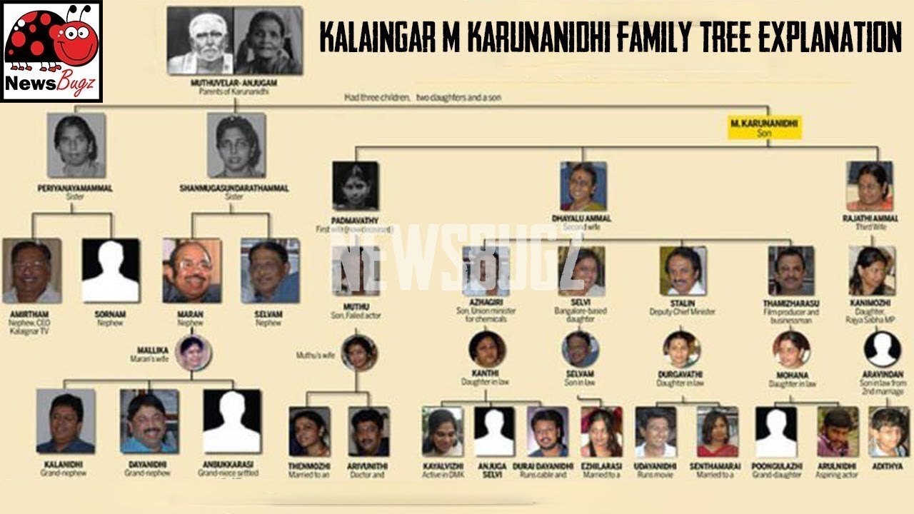 Kalaingar Karunanidhi Family Tree Wives, Children, Grandchildren ...