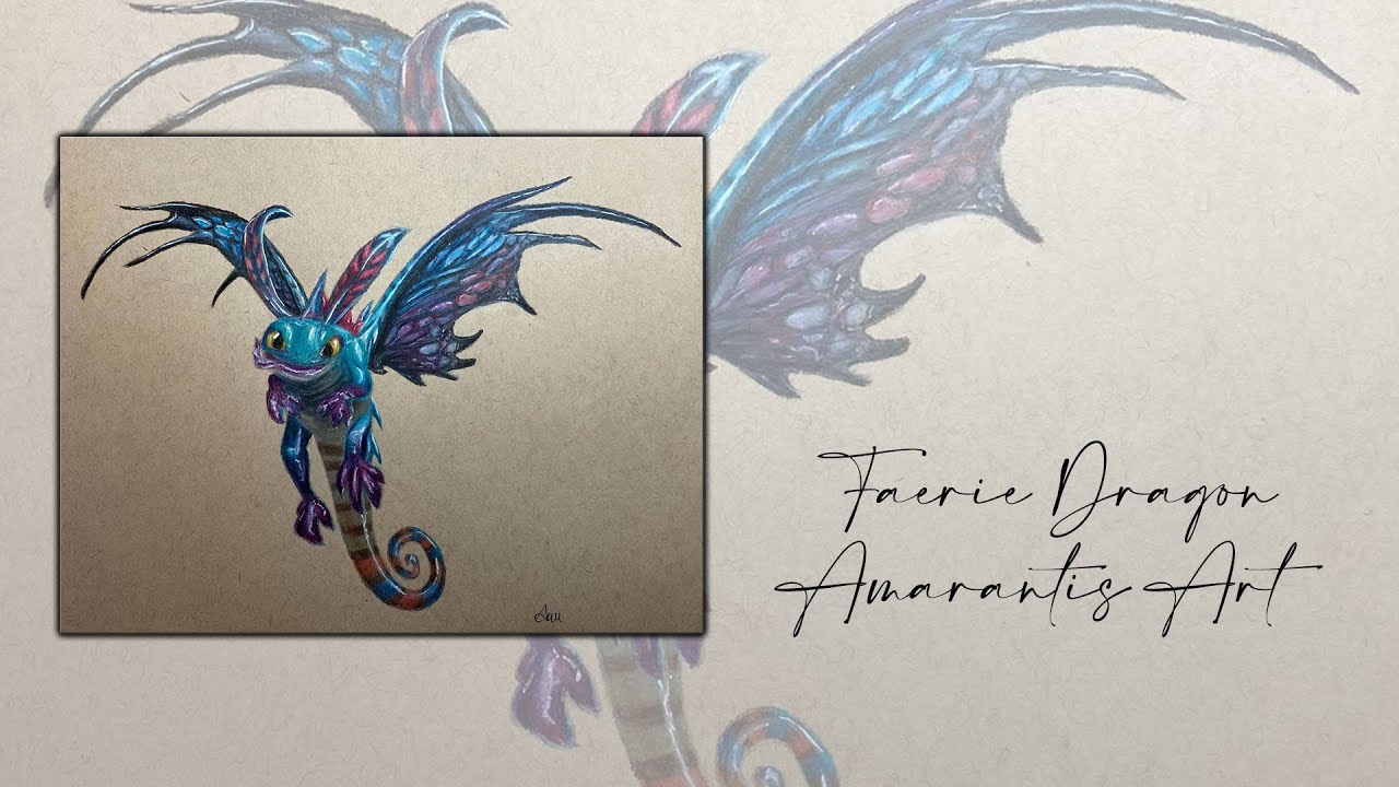 Faerie dragon - time-lapse drawing - AmarantisArt - YouTube
