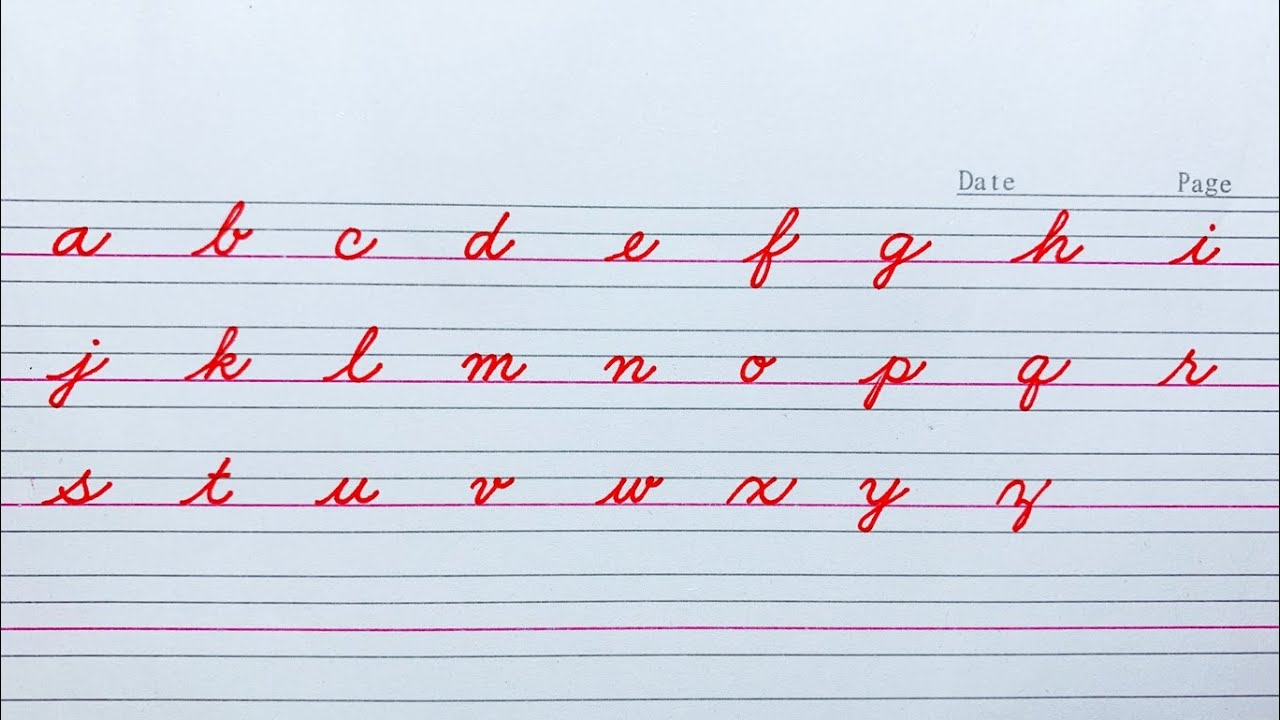 How to write a to z in Cursive | Cursive writing a to z | American ...