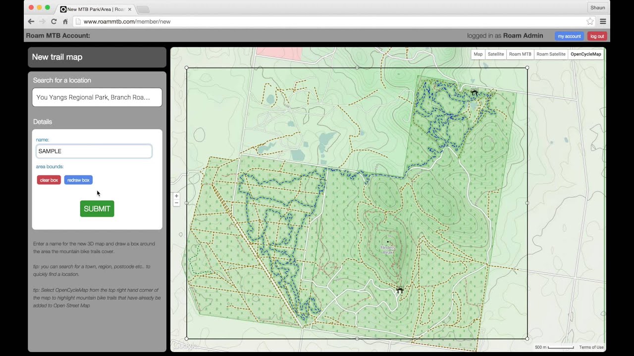 Creating a mountain bike trail map with Roam MTB - YouTube