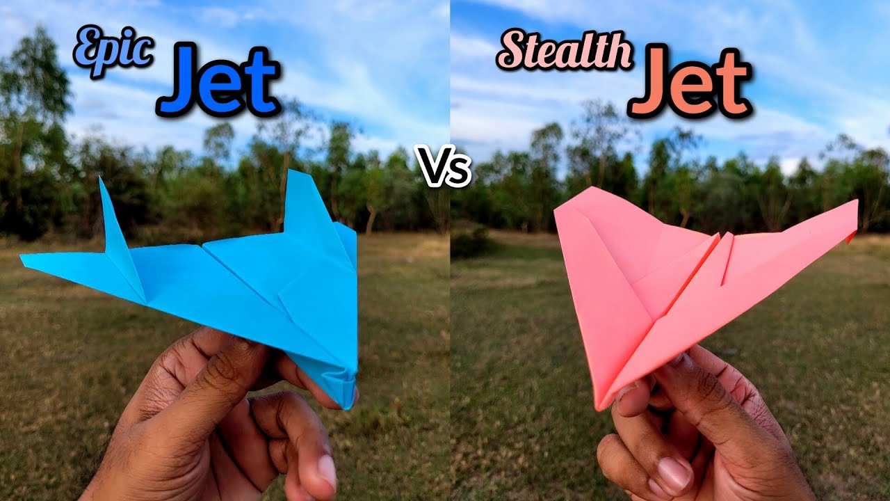 Epic vs Stealth Paper Jets Flying Comparison and Making - YouTube