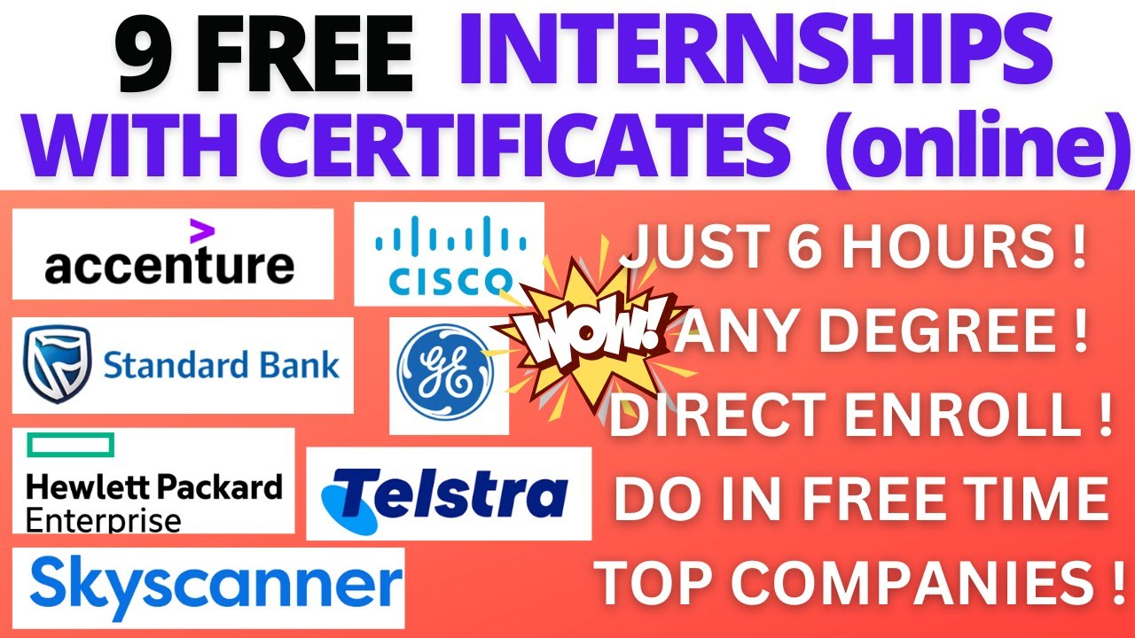 FREE ONLINE INTERNSHIPS WITH CERTIFICATES | JUST 6 HRS | INTERNATIONAL ...