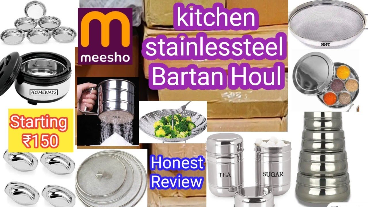 Meesho StainlesSteel ke bartan /Meesho Dailyuse kitchen stainlesteel ...