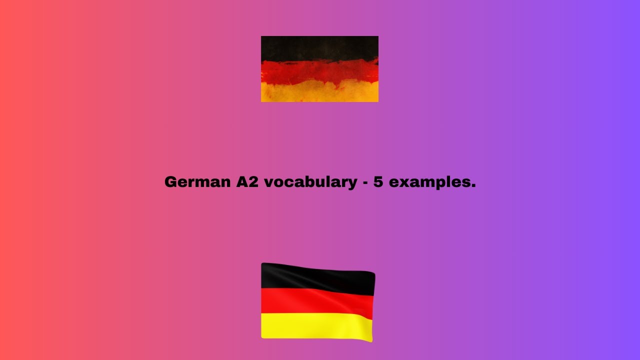 German A2 vocabulary - 5 examples - YouTube