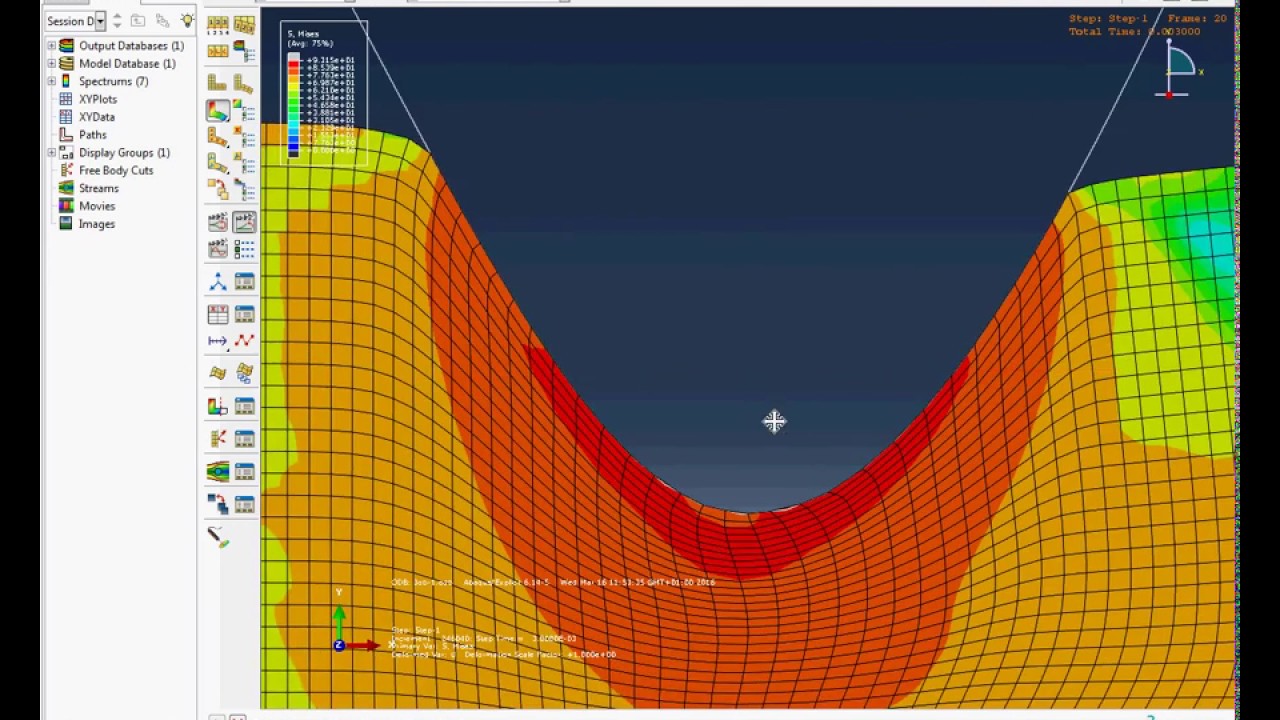 Abaqus explicit comparison of ALE and Lagrange mesh formulation - YouTube
