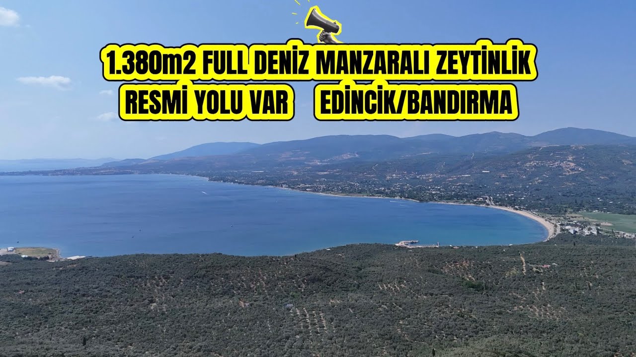 FULL DENİZ MANZARALI 1.380m2 ZEYTİNLİK RESMİ YOLU VAR - YouTube