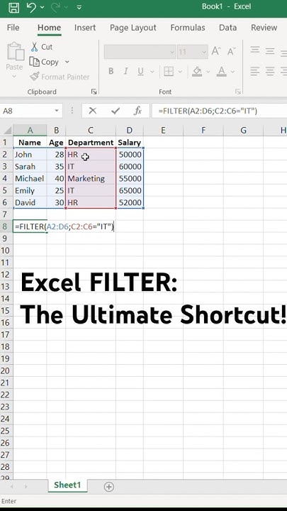 FILTER Function in Excel: Simplify Your Spreadsheets - YouTube