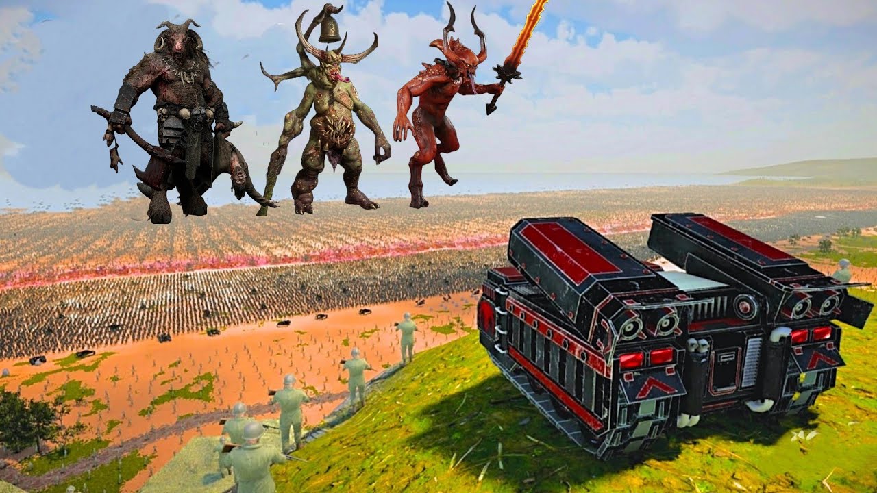 CLUSTER MISSILE SYSTEM vs 8,000,000 BEASTMEN, NURGLE, KHORNE ...